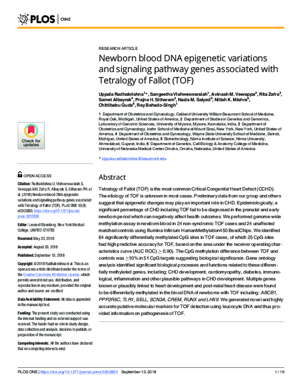 (PDF) Newborn blood DNA epigenetic variations and signaling pathway ...