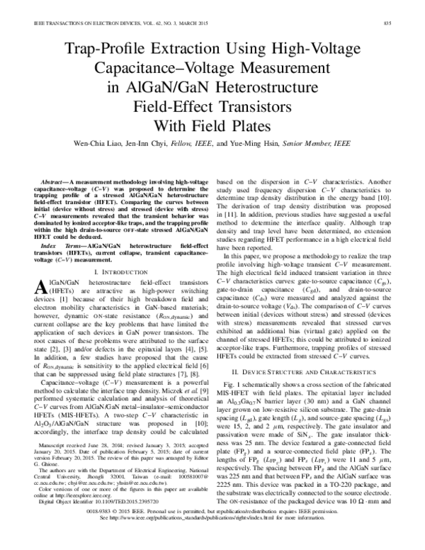(PDF) Trap-Profile Extraction Using High-Voltage Capacitance–Voltage Measurement in AlGaN/GaN ...
