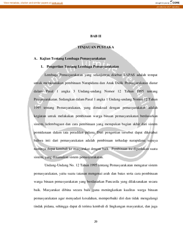 (PDF) PERAN LEMBAGA PEMASYARAKATAN DALAM MEMENUHI HAK AKSESIBILITAS NARAPIDANA DISABILITAS DI ...