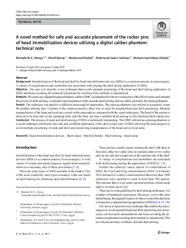 (PDF) A novel method for safe and accurate placement of the rocker pins ...