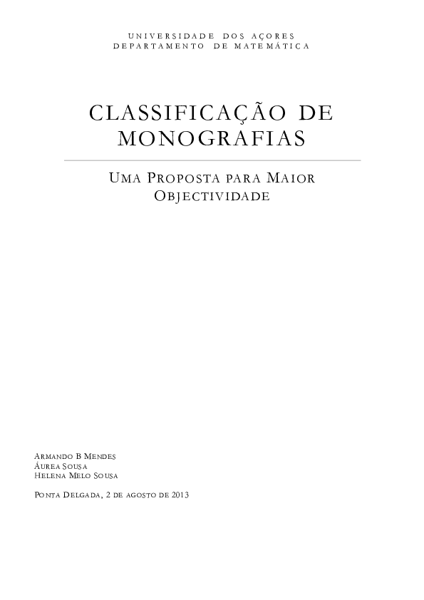 (PDF) Avaliação de monografias: uma proposta para maior objectividade