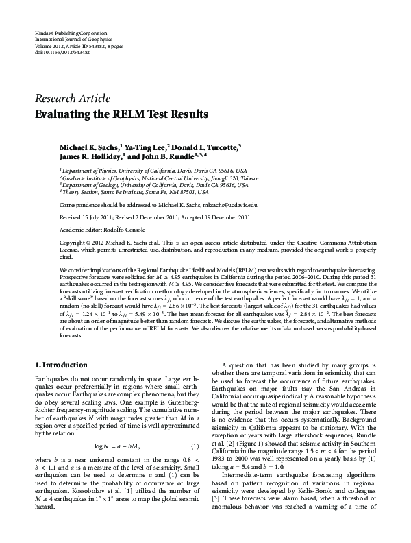 (PDF) Evaluating the RELM Test Results
