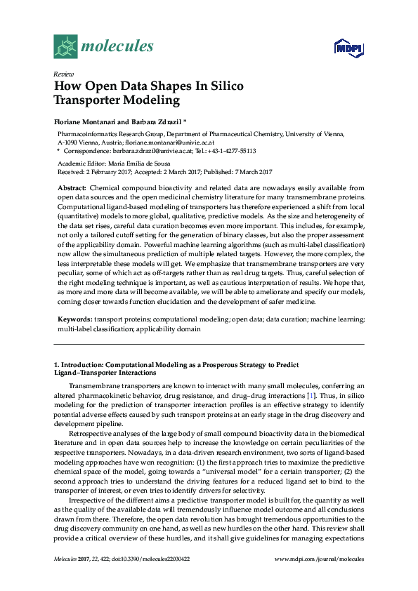 (PDF) How Open Data Shapes In Silico Transporter Modeling
