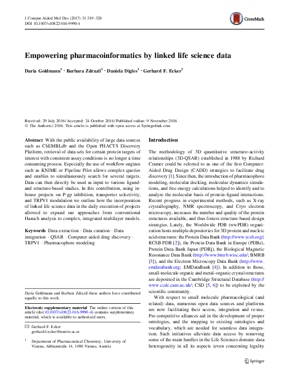 (PDF) Empowering pharmacoinformatics by linked life science data