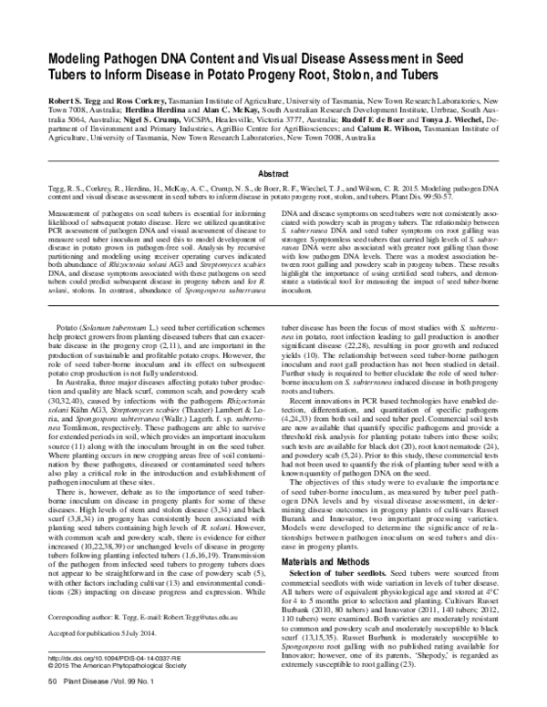 (PDF) Modeling Pathogen DNA Content and Visual Disease Assessment in ...