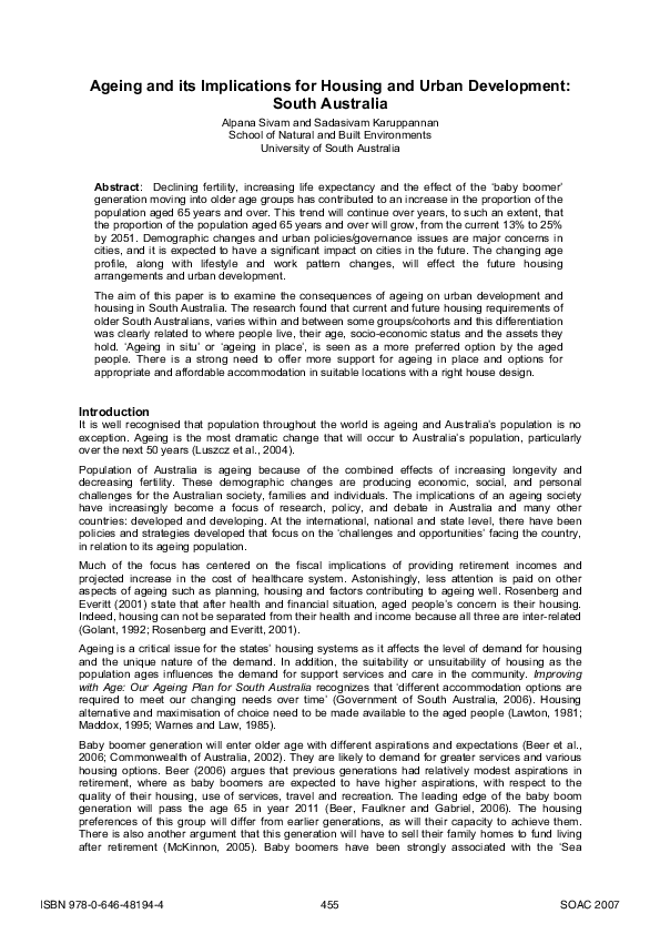 (PDF) Ageing and Its Implications for Housing and Urban Development ...