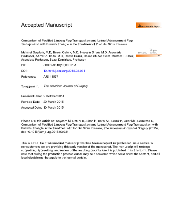 (PDF) Comparison of Modified Limberg Flap Transposition and Lateral ...