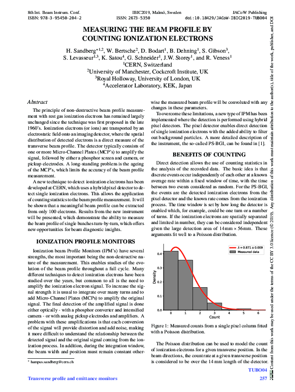 (PDF) Measuring the Beam Profile by Counting Ionization Electrons