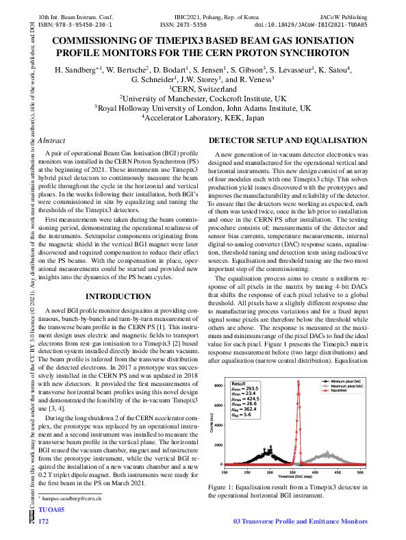 (PDF) Commissioning of Timepix3 Based Beam Gas Ionisation Profile ...