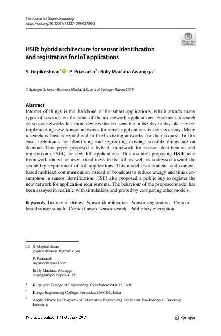 (PDF) HSIR: hybrid architecture for sensor identification and ...