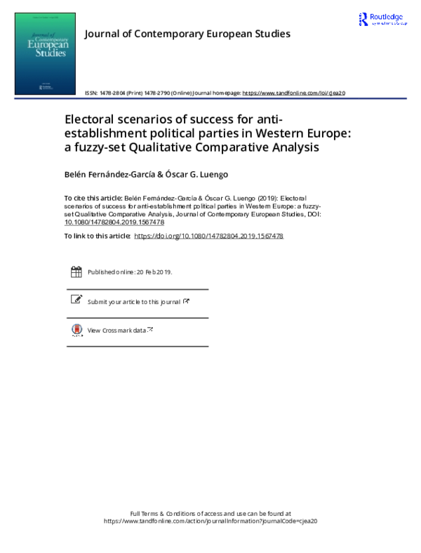 (PDF) Electoral scenarios of success for anti-establishment political ...
