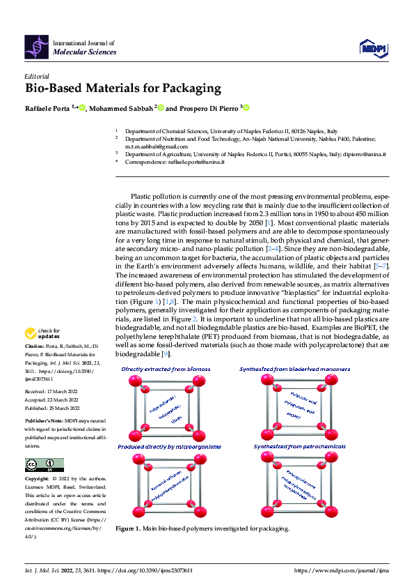 (PDF) Bio-Based Materials for Packaging