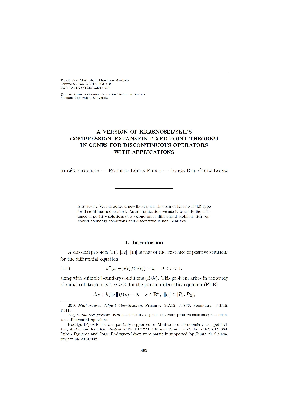 (PDF) A version of Krasnosel'skiĭ's compression-expansion fixed point ...