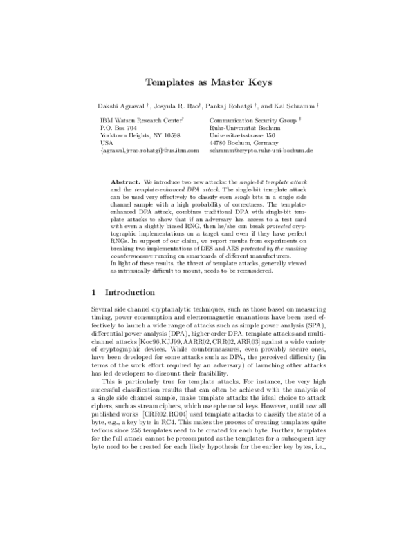(PDF) Templates as Master Keys