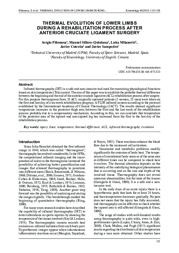 (PDF) Thermal evolution of lower limbs during a rehabilitation process ...
