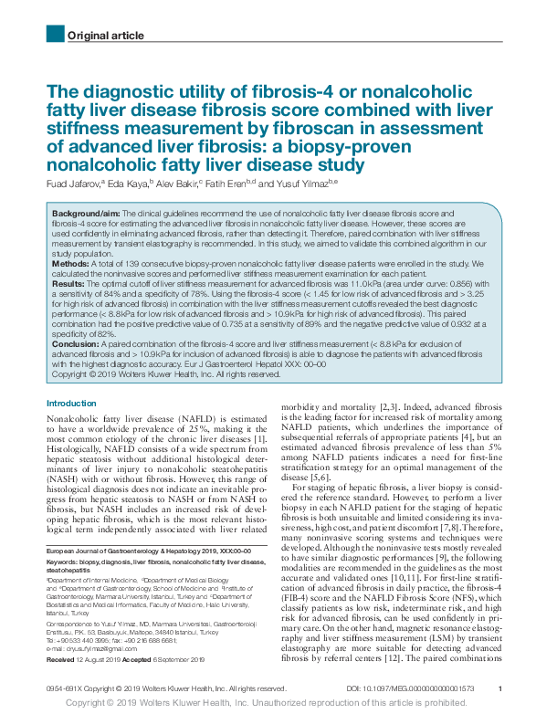 (PDF) The diagnostic utility of fibrosis-4 or nonalcoholic fatty liver ...