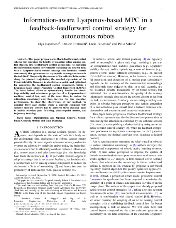 (PDF) Information-Aware Lyapunov-Based MPC in a Feedback-Feedforward Control Strategy for ...