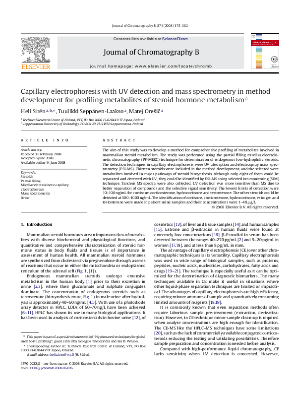 (PDF) Capillary electrophoresis with UV detection and mass spectrometry in method development ...