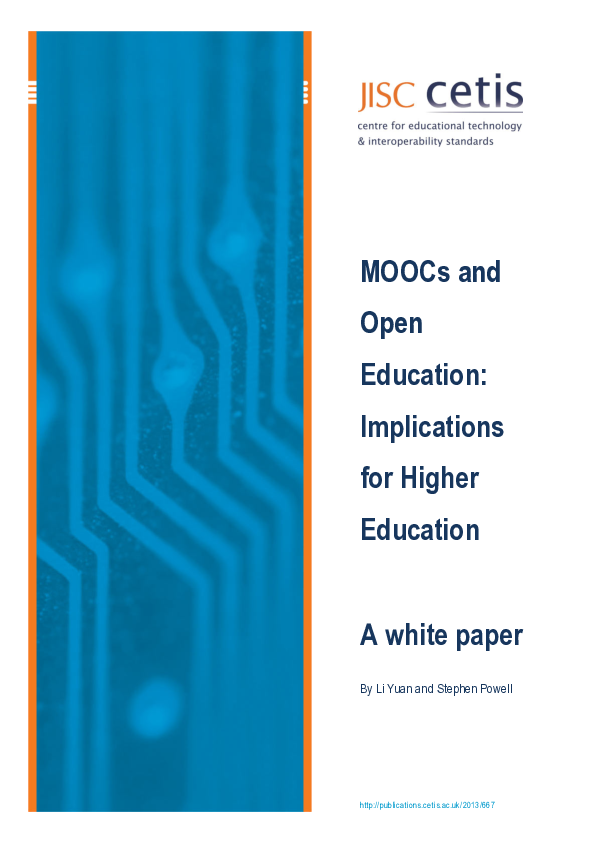 (PDF) MOOCs and Open Education: Implications for Higher Education