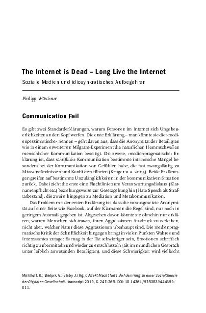 (PDF) The Internet is Dead - Long Live the Internet