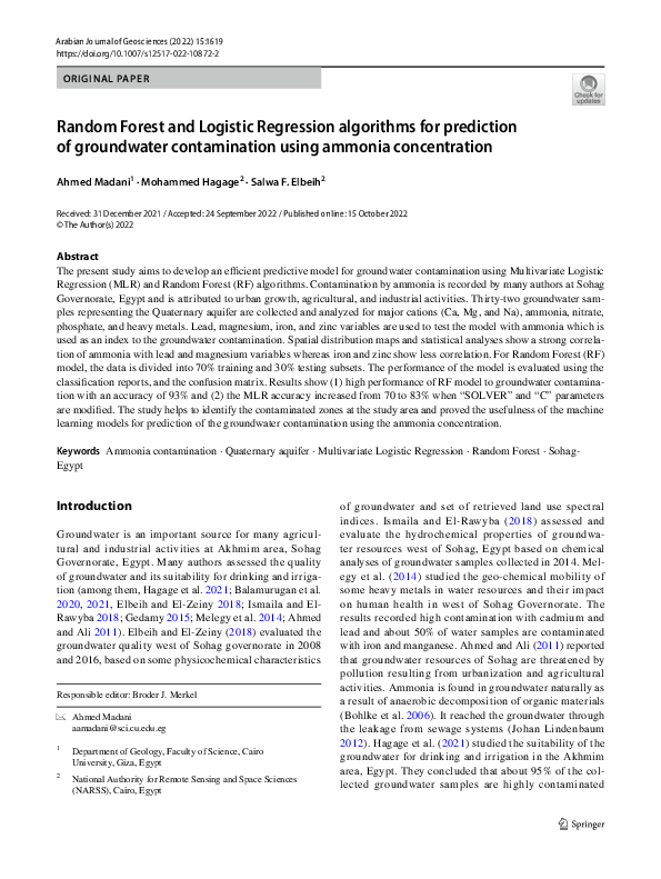 Pdf Random Forest And Logistic Regression Algorithms For Prediction