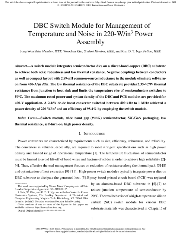 (PDF) DBC switch module for management of temperature and noise in 220 ...