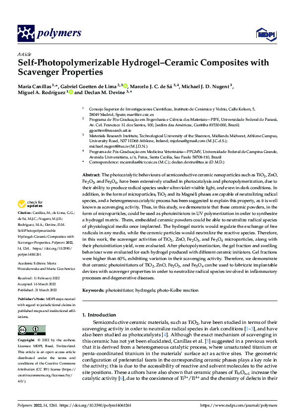 (PDF) Self-Photopolymerizable Hydrogel–Ceramic Composites with ...
