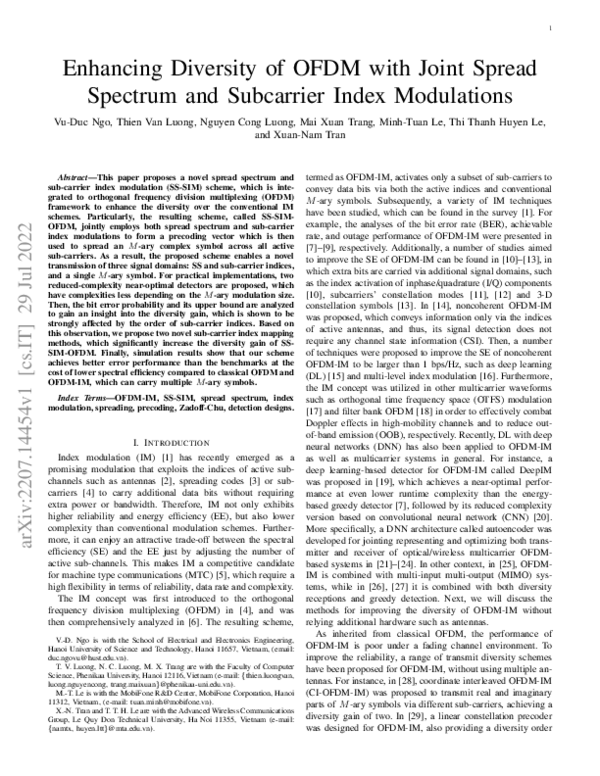 Enhancing diversity of OFDM with joint spread spectrum and subcarrier ...