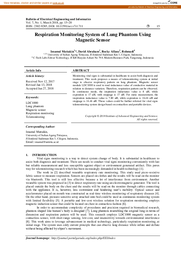 (PDF) Respiration Monitoring System of Lung Phantom Using Magnetic Sensor