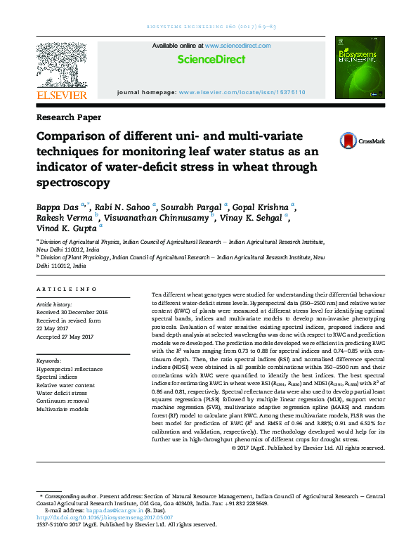 (PDF) Comparison of different uni- and multi-variate techniques for ...