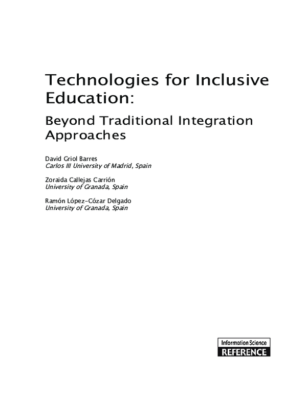 (PDF) Technologies for Inclusive Education