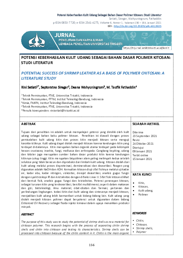 (PDF) Potensi Keberhasilan Kulit Udang Sebagai Bahan Dasar Polimer ...