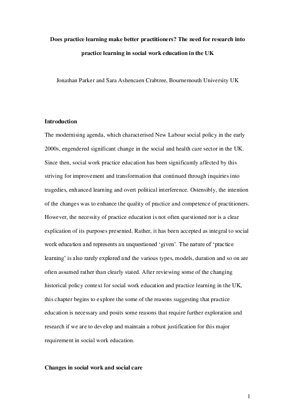 (PDF) Does practice learning make better practitioners? The need for ...