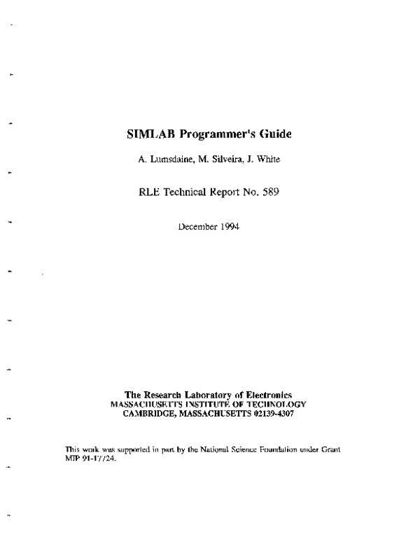 (PDF) SIMLAB programmer's guide