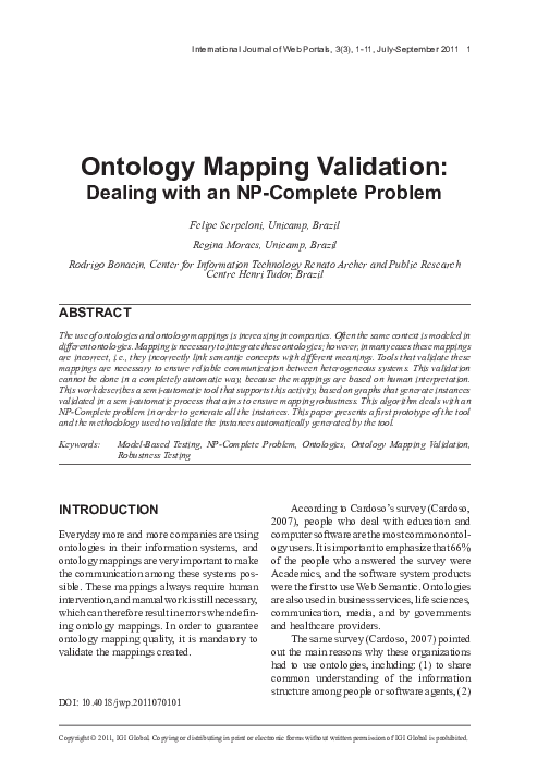 (PDF) Ontology Mapping Validation