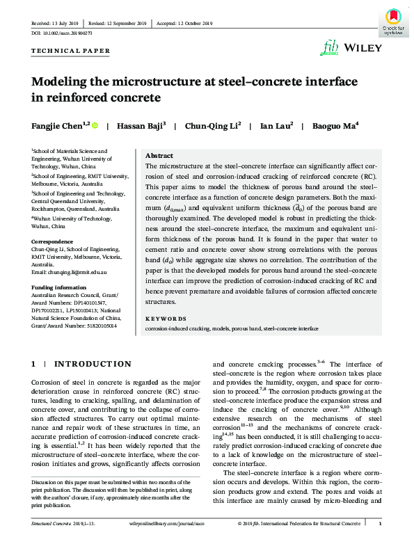 (PDF) Modeling the microstructure at steel–concrete interface in reinforced concrete