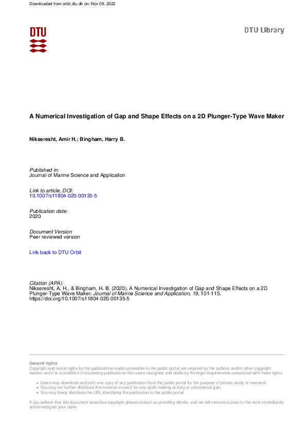 (PDF) A Numerical Investigation of Gap and Shape Effects on a 2D ...