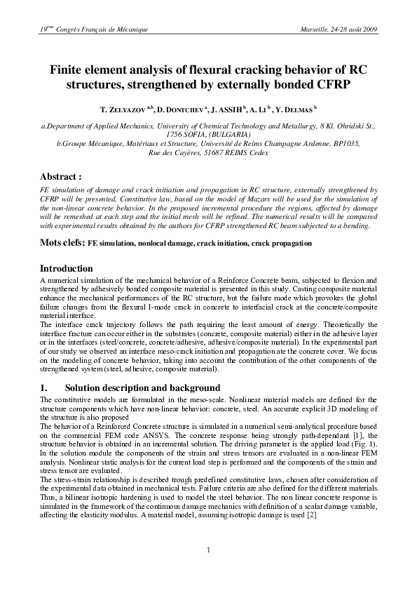 (PDF) Finite element analysis of flexural cracking behavior of RC structures, strengthened by ...