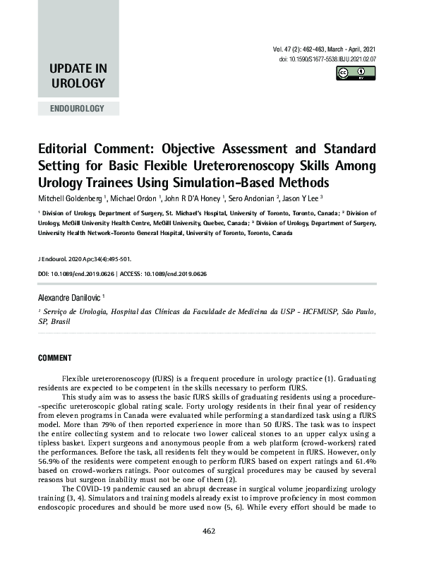 (PDF) Editorial Comment: Objective Assessment and Standard Setting for ...