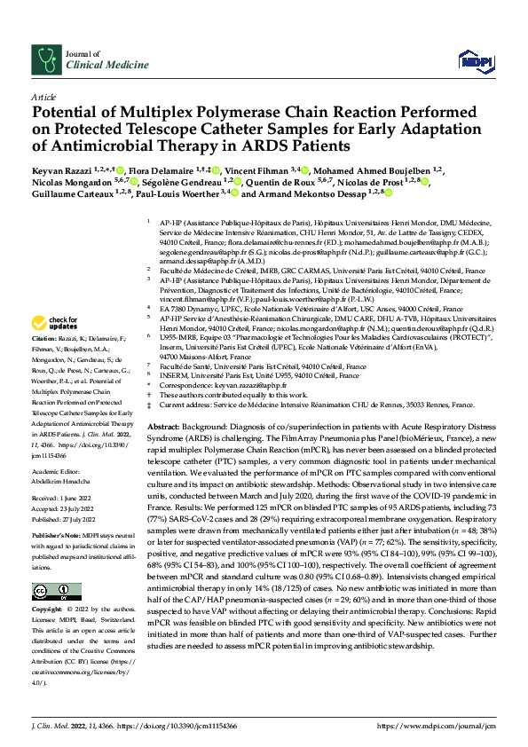 (PDF) Potential of Multiplex Polymerase Chain Reaction Performed on ...