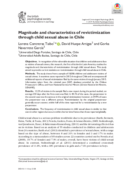(PDF) Magnitude and characteristics of revictimization through child ...