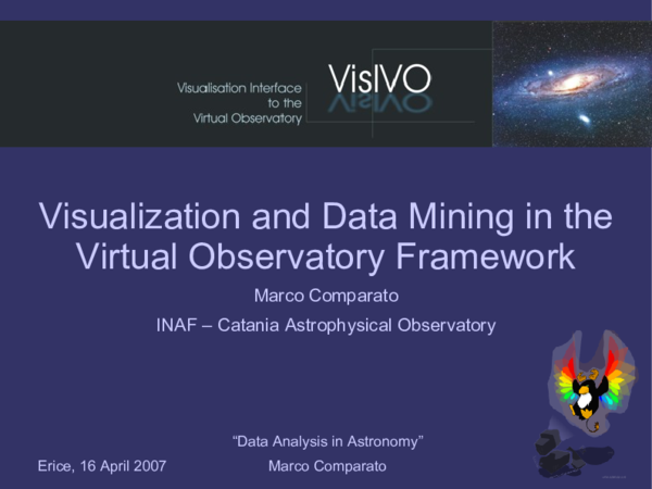 (PDF) Visualization and Data Mining in the Virtual Observatory Framework | Claudio Gheller ...