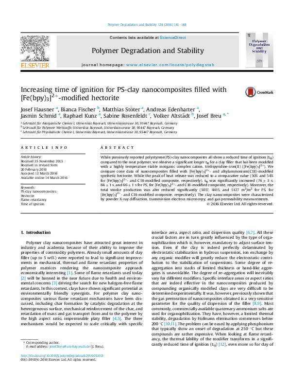 (PDF) Increasing time of ignition for PS-clay nanocomposites filled ...