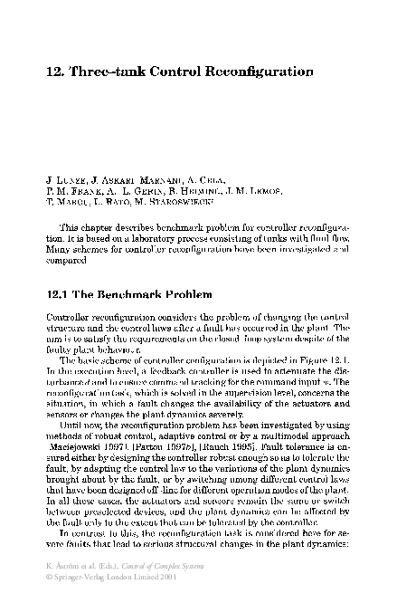 (PDF) Three—tank Control Reconfiguration (PDF) Three—tank Control Reconfiguration