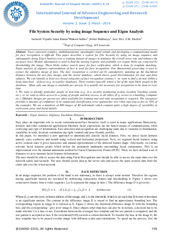 (PDF) Enhanced Face Recognition via Eigen Analysis