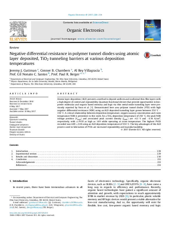 (PDF) Negative differential resistance in polymer tunnel diodes using atomic layer deposited ...