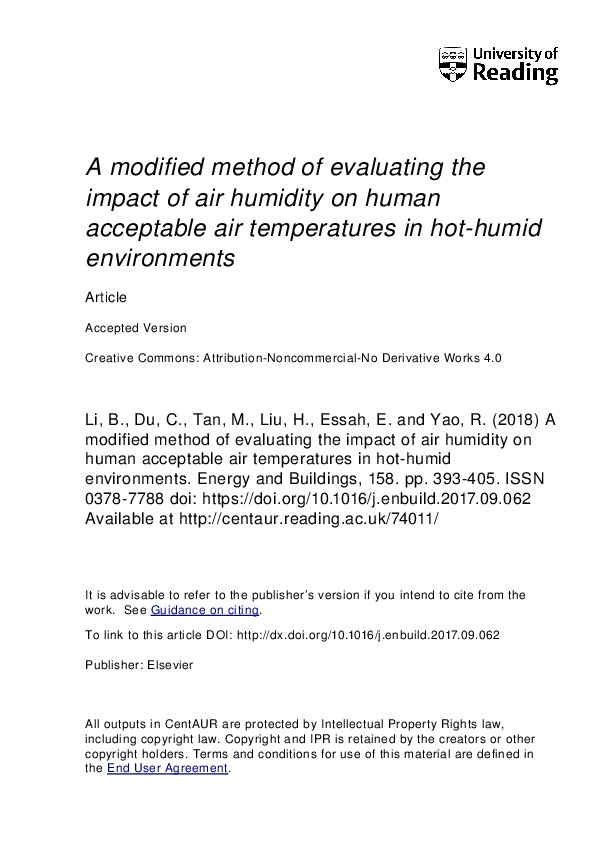 (PDF) A modified method of evaluating the impact of air humidity on ...
