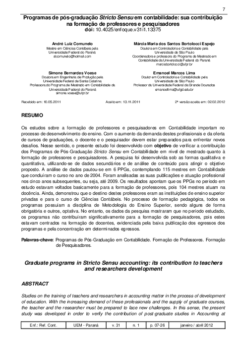 (PDF) Programas de pós-graduação Stricto Sensu em contabilidade: sua ...