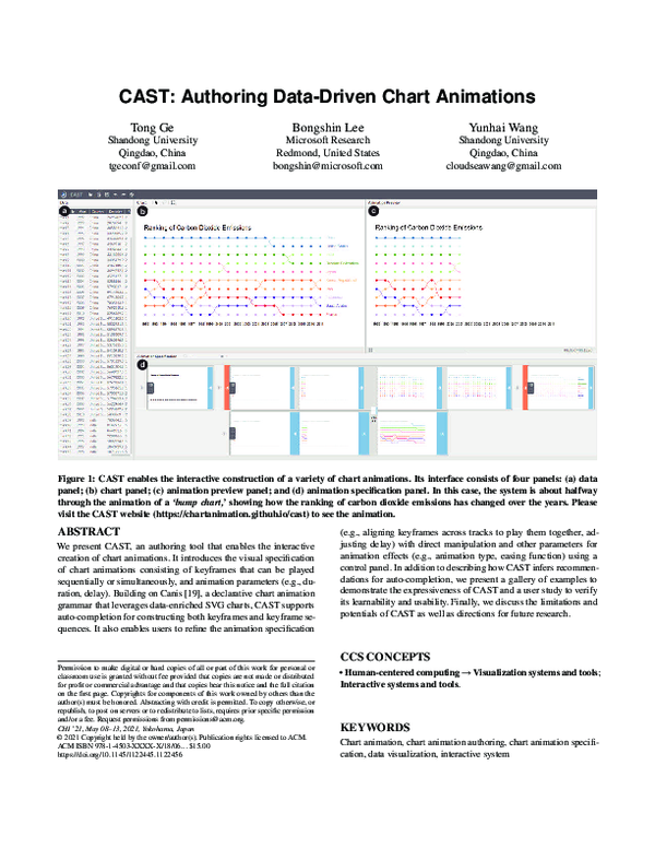 (PDF) CAST: Authoring Data-Driven Chart Animations