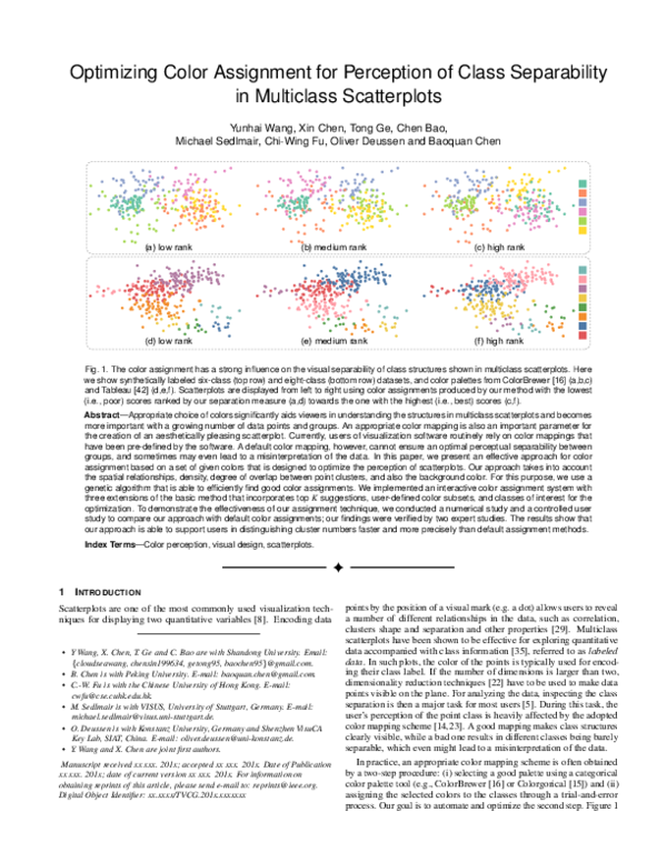 (PDF) Optimizing Color Assignment for Perception of Class Separability in Multiclass Scatterplots